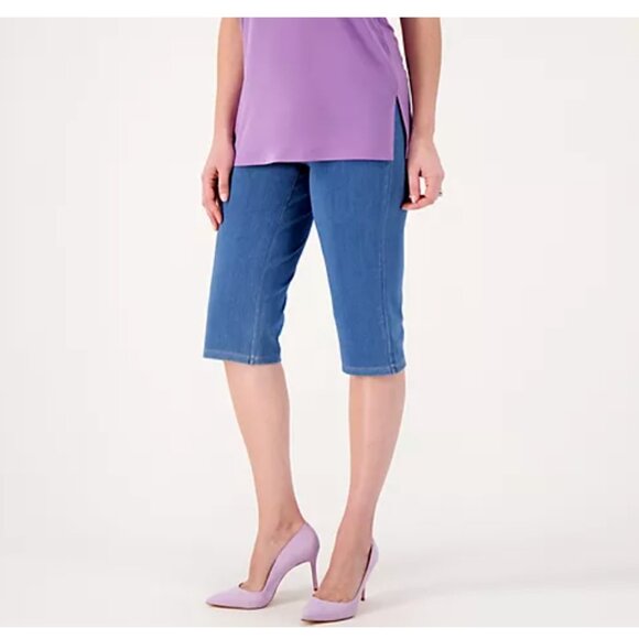 Susan Graver | Jeans | Susan Graver Pants Cool Touch Denim Pedal Pusher ...